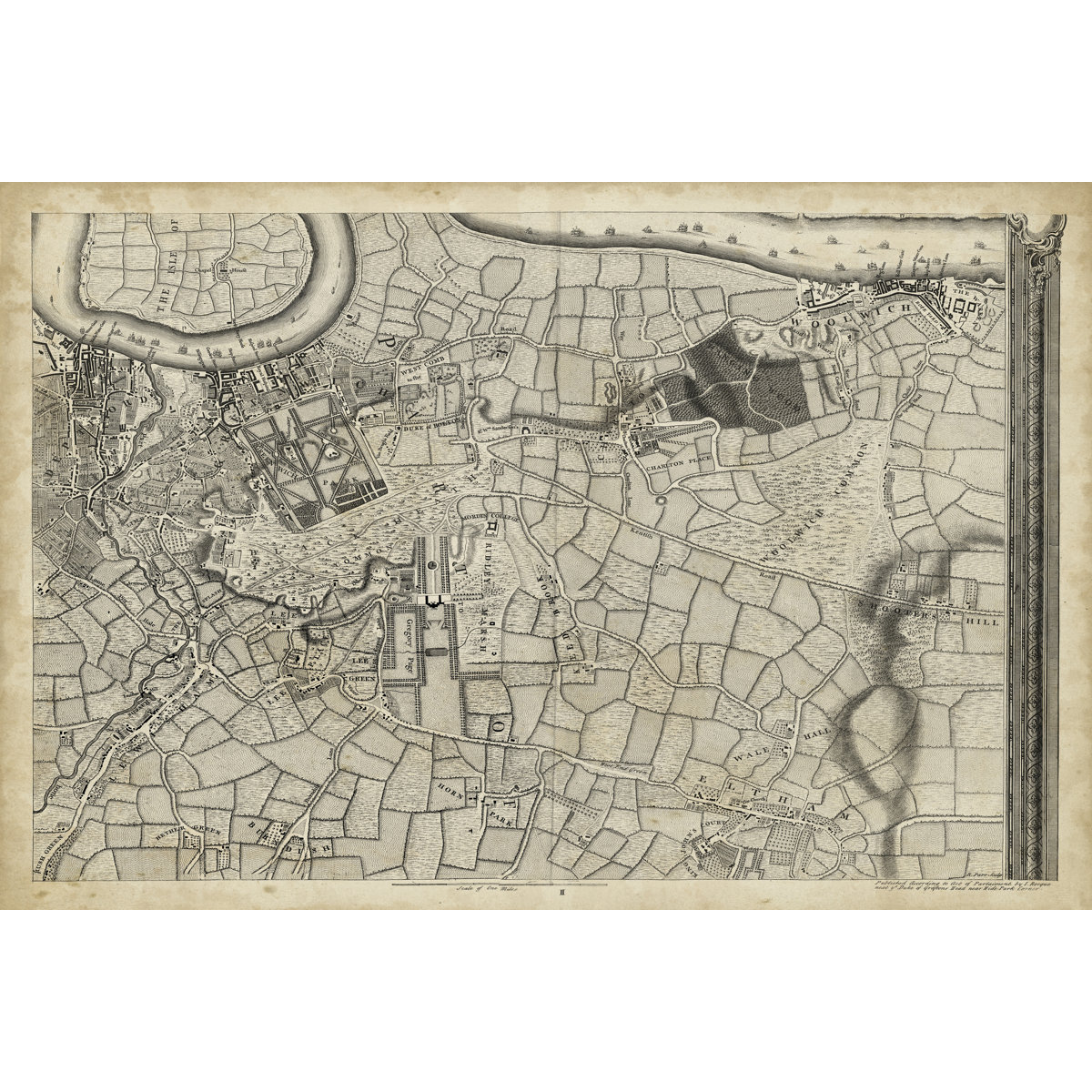 Longshore Tides Map of London Grid XII - Wrapped Canvas Art Prints ...
