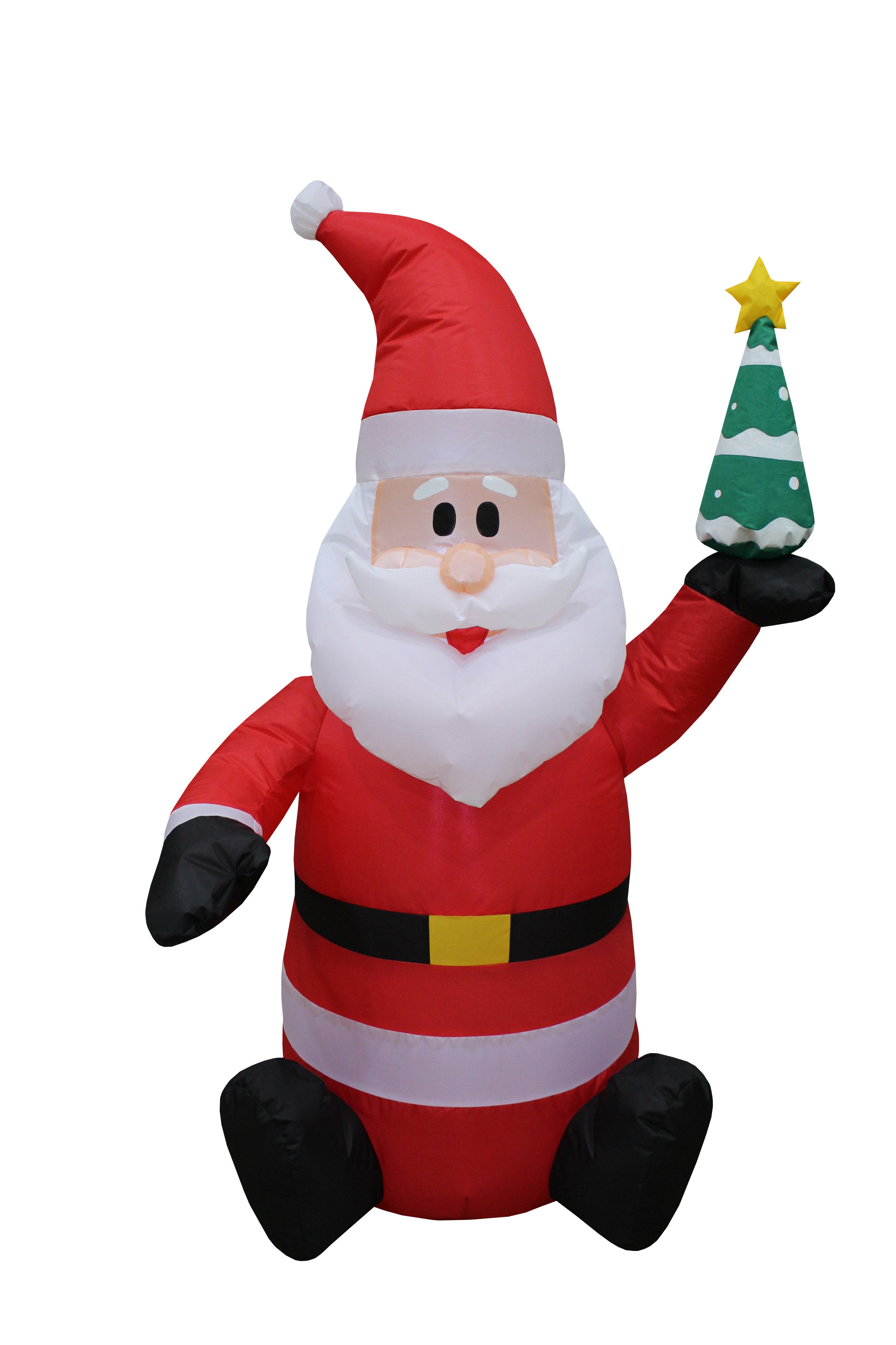 The Holiday Aisle® 4 Foot Tall Lighted Christmas Inflatable Santa Claus ...