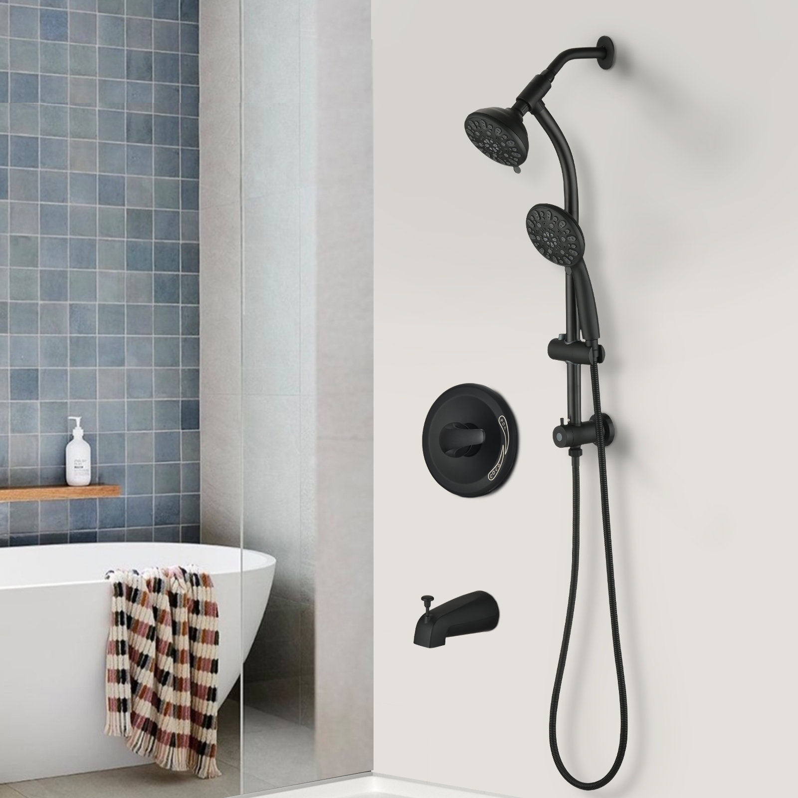eqloo Matte Black Tub And Shower Faucet Rough-in Valve & Reviews | Wayfair