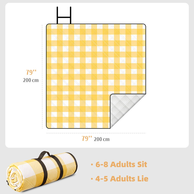 Arlmont & Co. Extra Large Waterproof Picnic Blanket 79'' x 79 ...