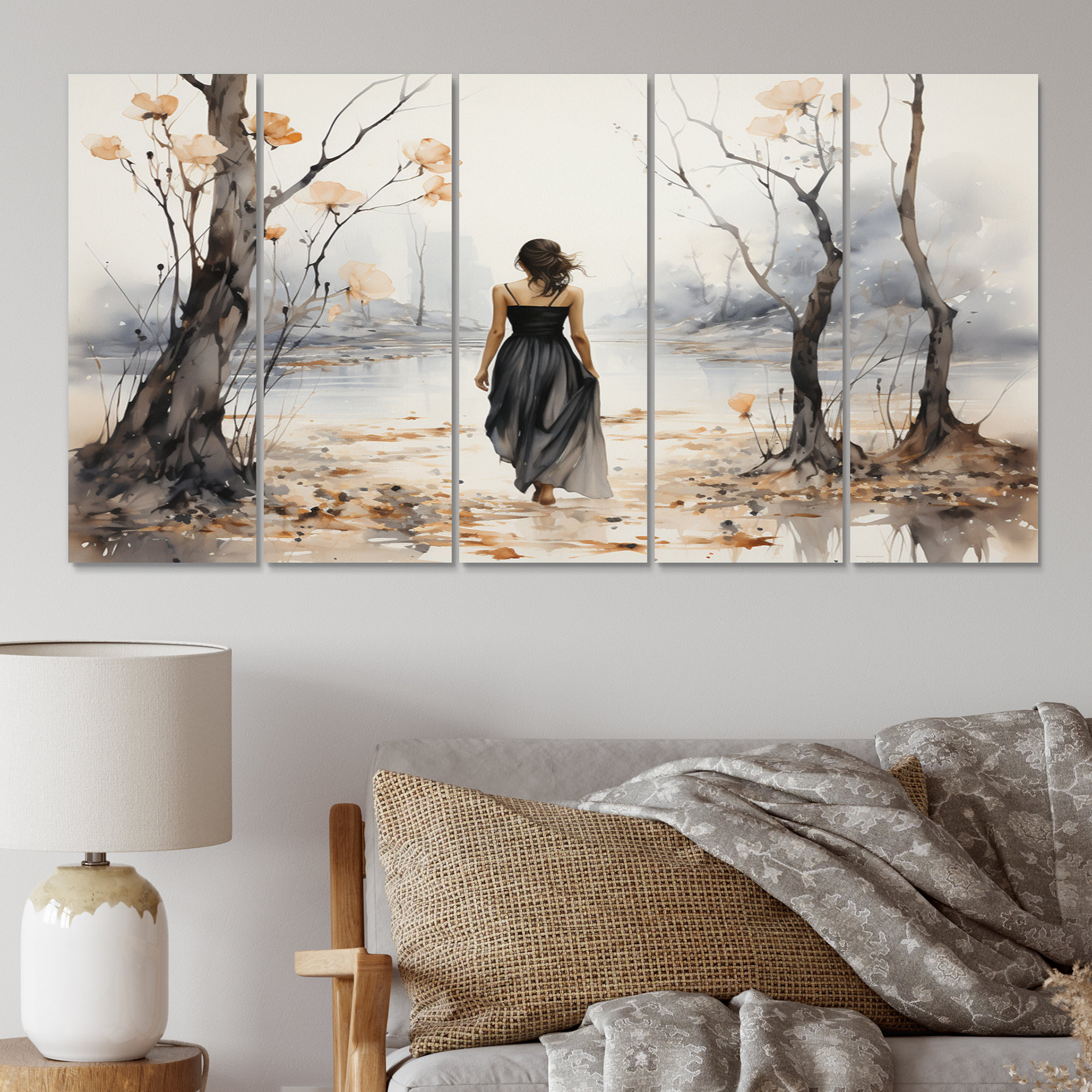 Design Art Ephemeral Woman in Japon - People Metal Art Print Set | Wayfair