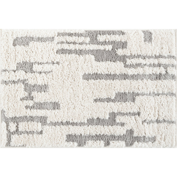 Wrought Studio Kierre Contemporary Abstract Ivory Indoor Shag Area Rug ...
