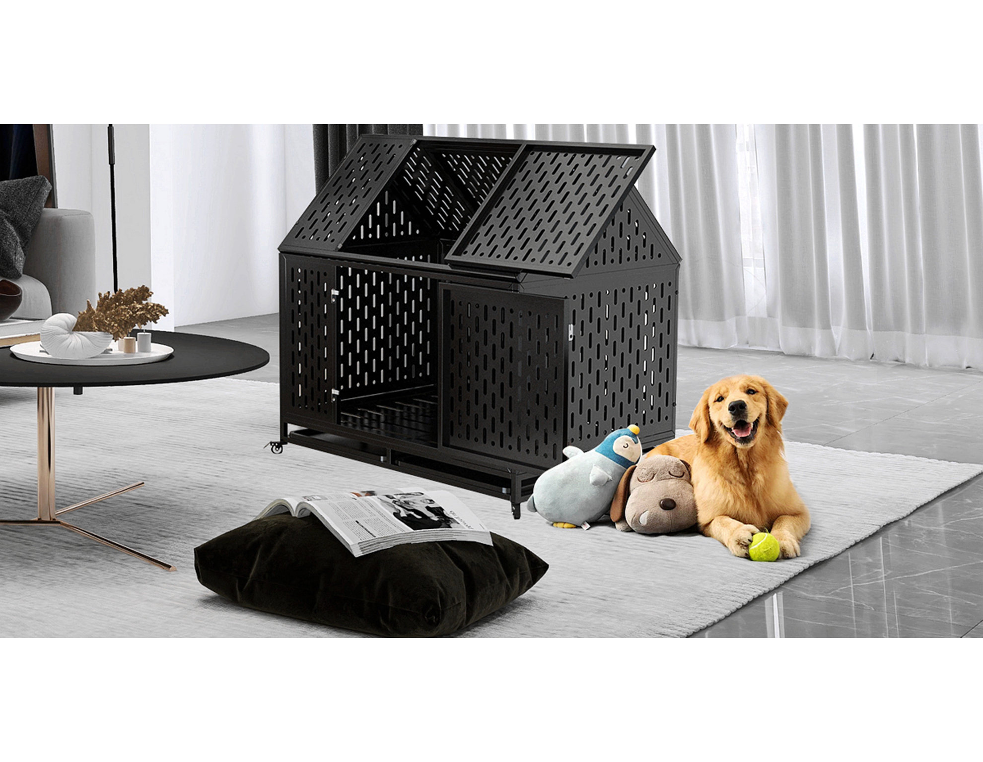 Tucker Murphy Pet™ 45" Indestructible Dog Crate Kennel - Escape-Proof ...