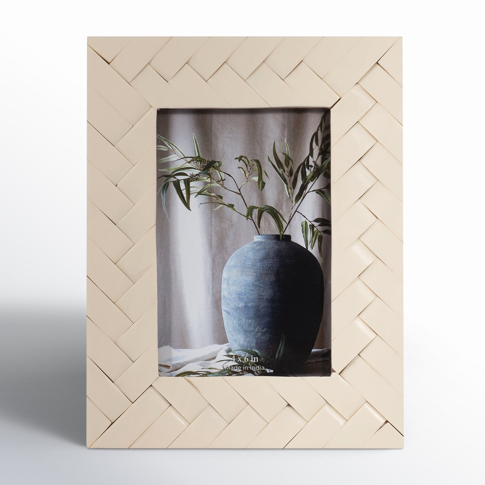 Birch Lane™ Woven Photo Frame, Contemporary Resin Ivory Decorative ...