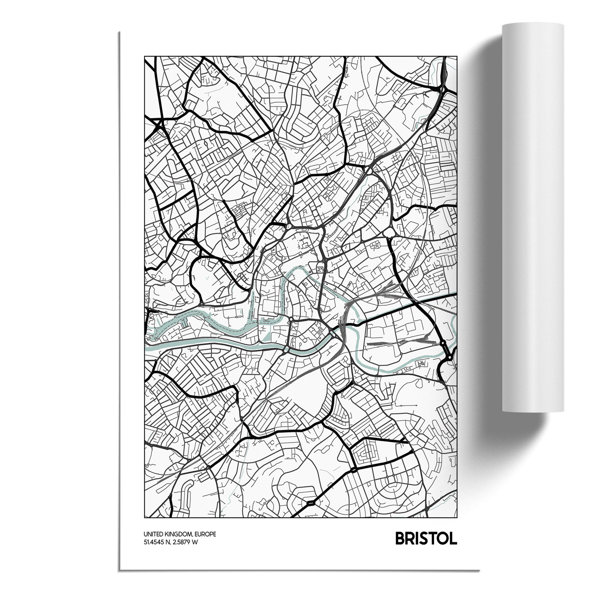 East Urban Home Map Bristol UK - Unframed Graphic Art | Wayfair.co.uk
