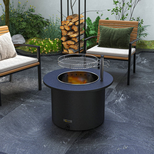 Outsunny 15.7" H x 25" W Natural Gas Outdoor Fire Pit | Wayfair