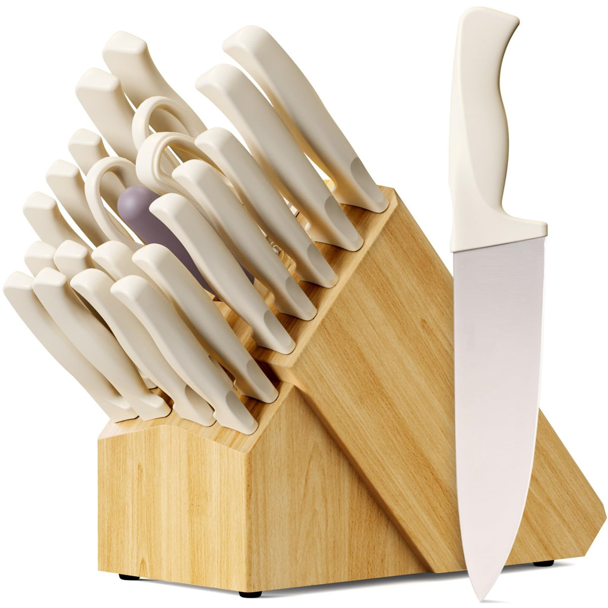 GRIKOB 22-Piece Kitchen Knife Set with Block and Sharpener - Wayfair Canada