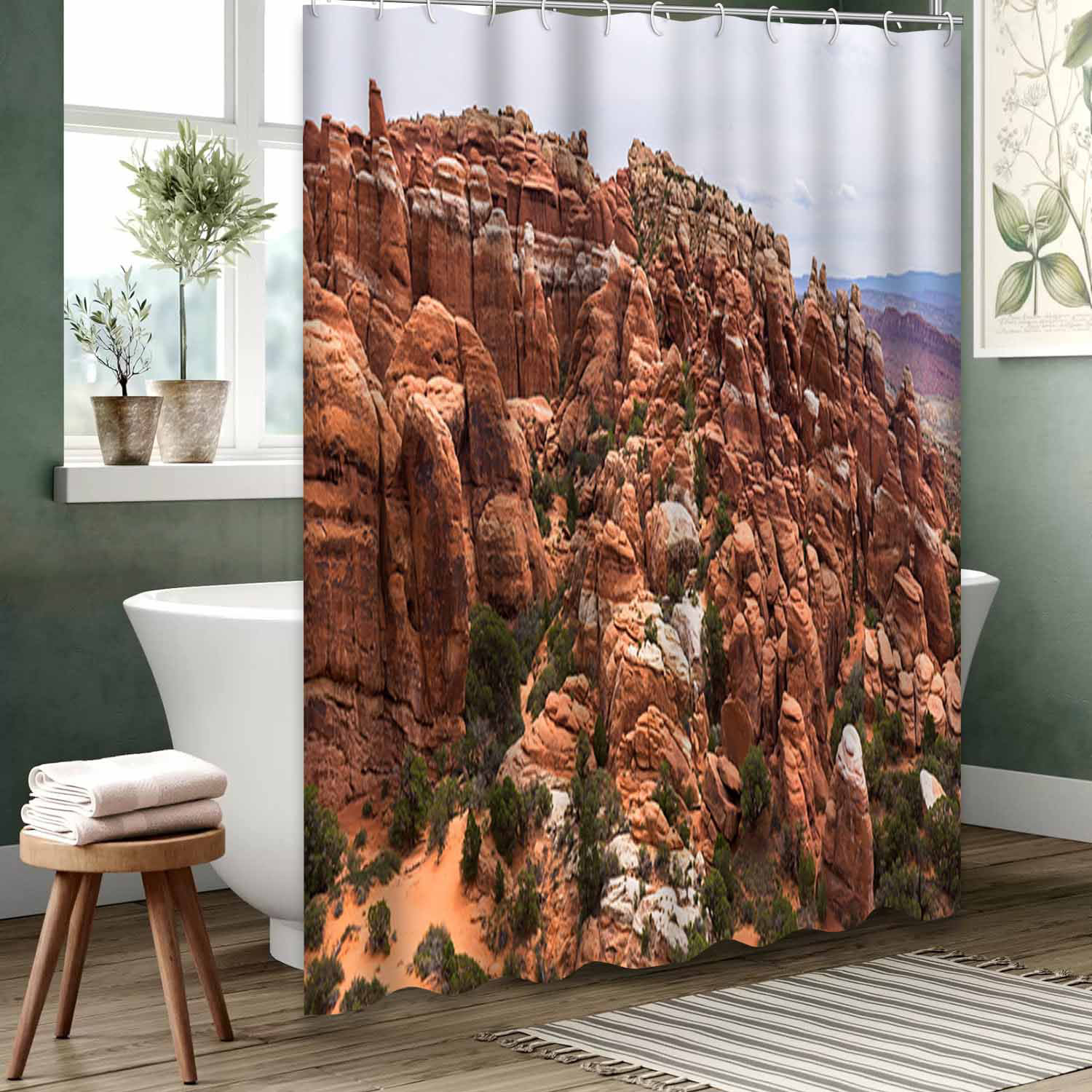 East Urban Home Utah Arches Shower Curtain – Waterproof Western Park ...