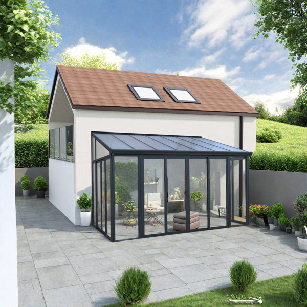 Livaca 10'X14' Wall-Mounted Sunroom Patio Enclosure Kit – Aluminum ...