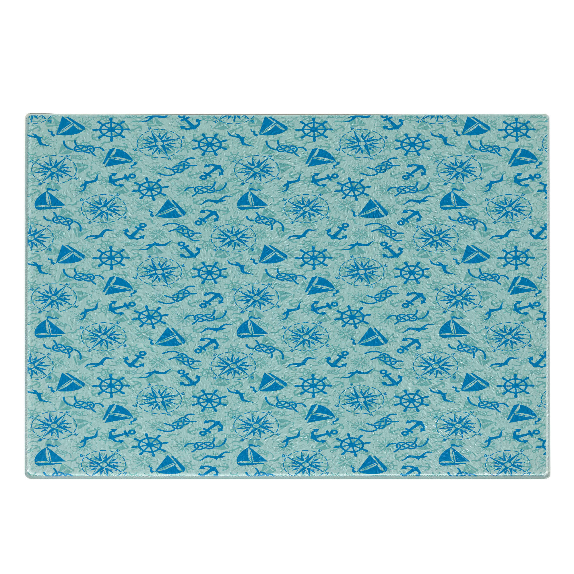 Ambesonne Compass Tempered Glass Cutting Board Nautical Seagull Knot ...