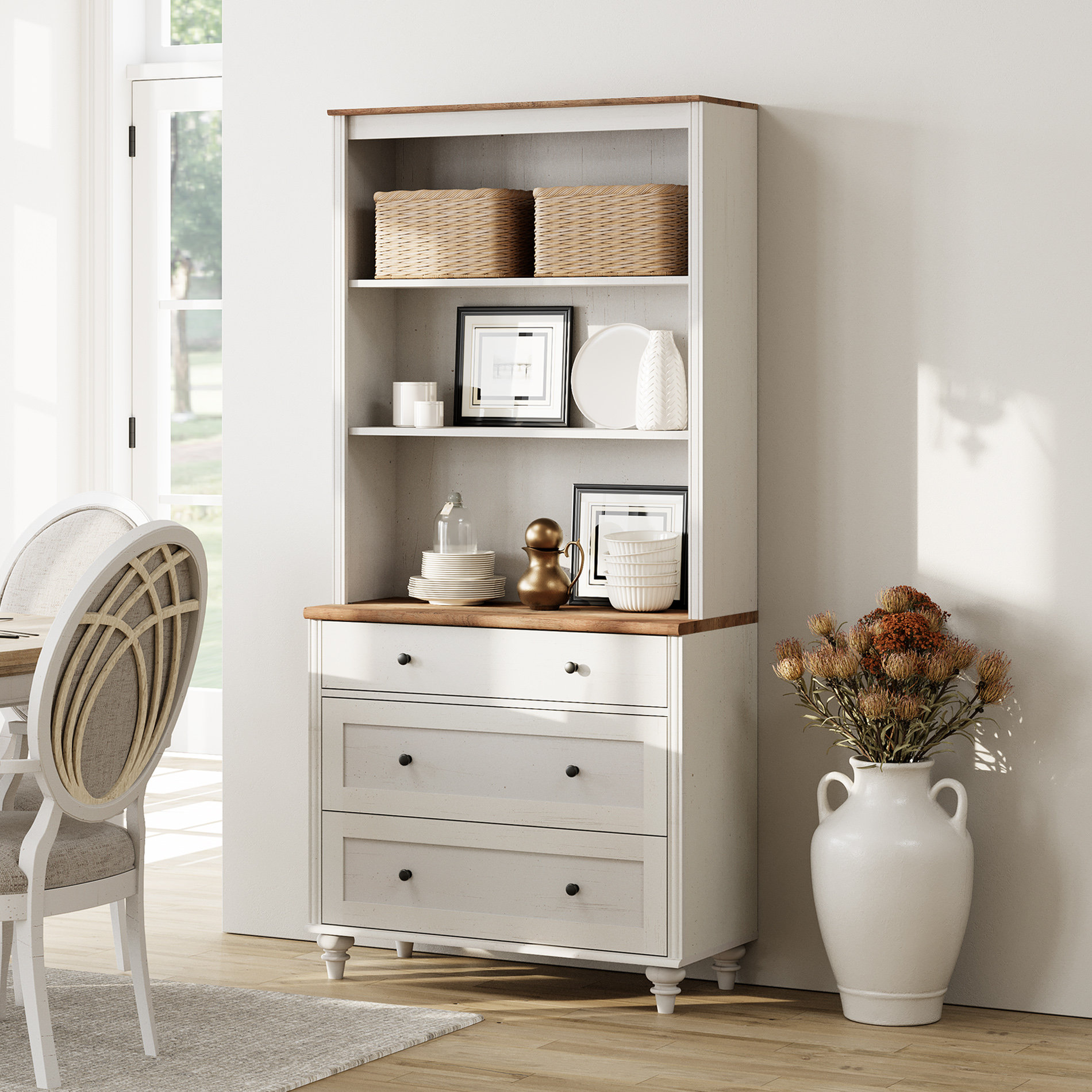 Charlton Home® Scarlett Sideboard Cabinet With Bar Hutch, Buffet ...
