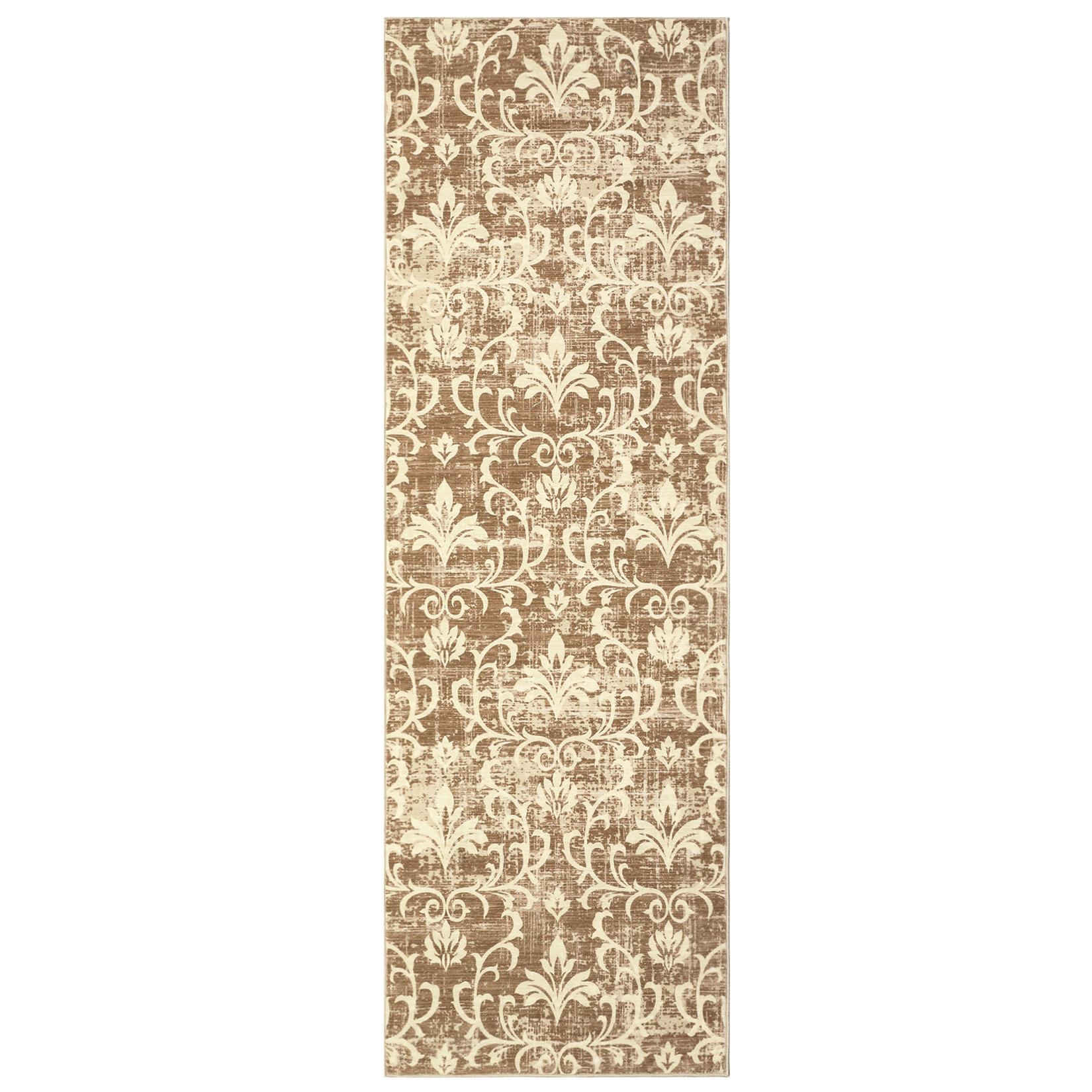 Bungalow Rose Vintage Damascus Floral Area Rugs, Machine Washable Non ...