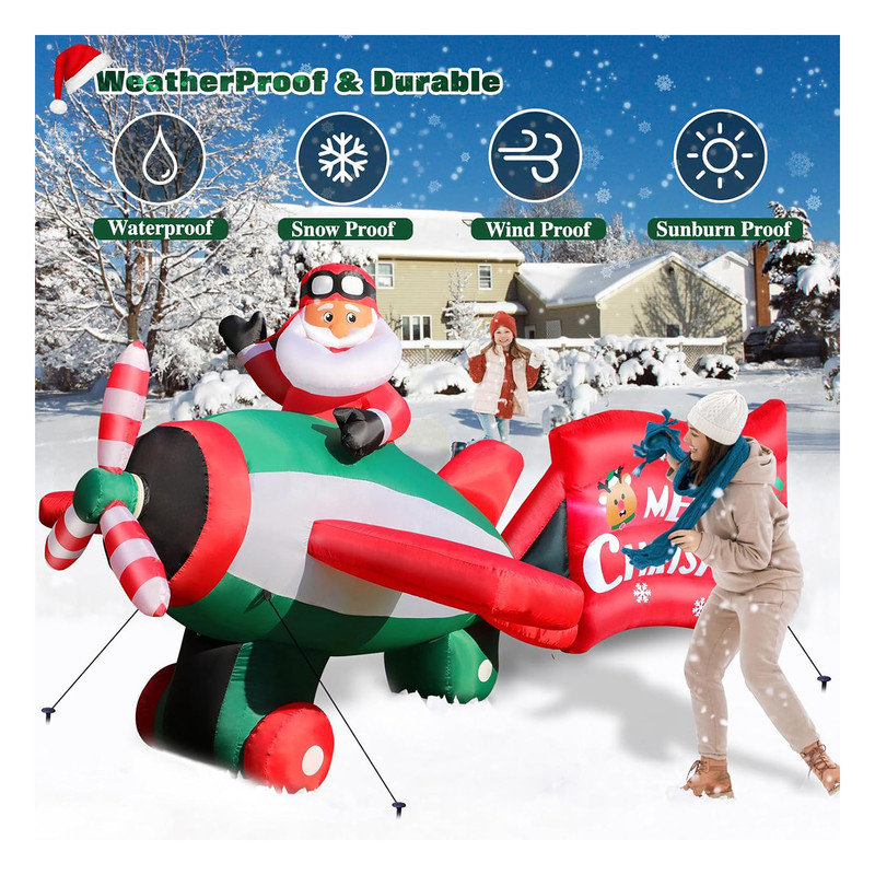The Holiday Aisle® 10.5 FT Christmas Inflatables Santa Claus on ...