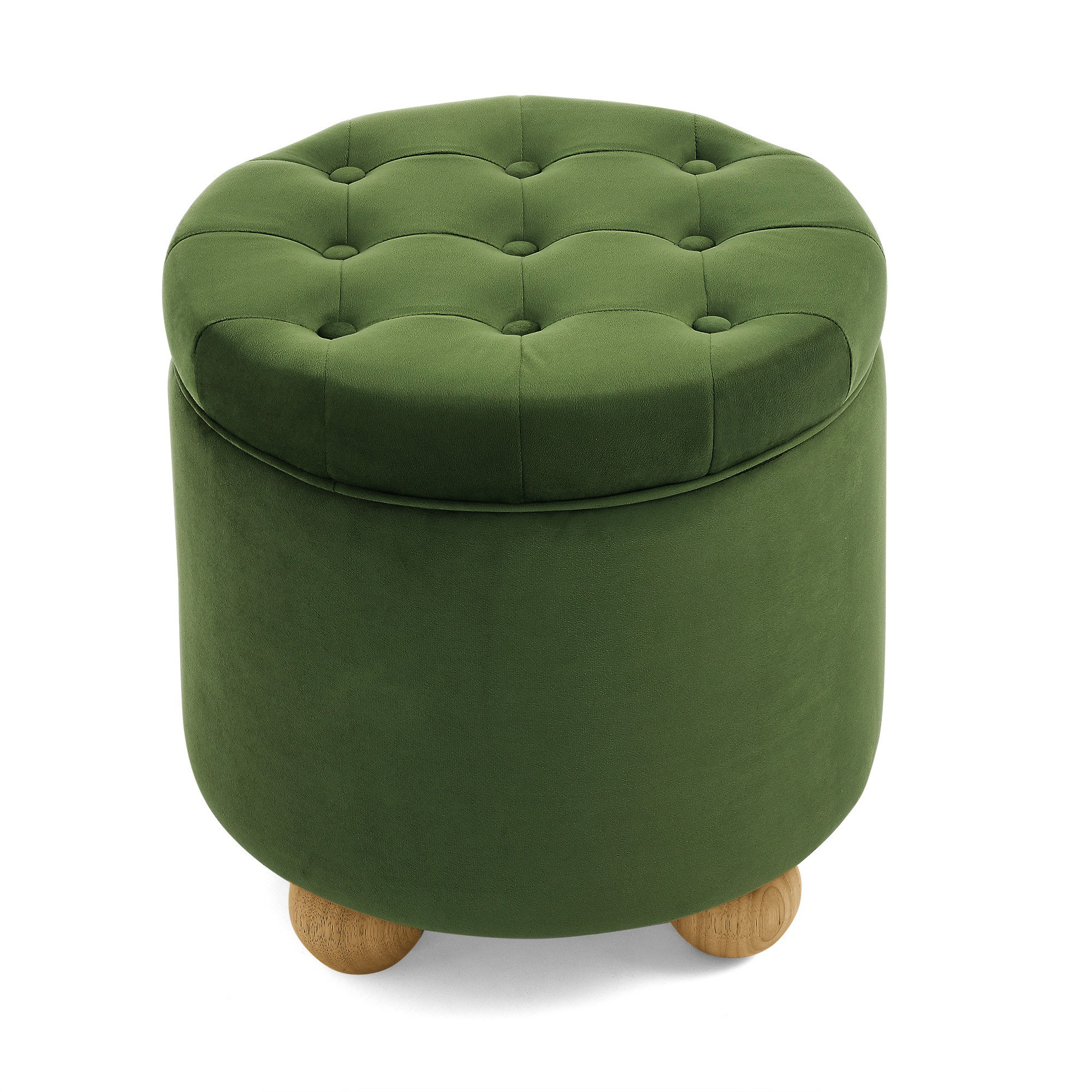 Rosdorf Park Multi-functional Round Upholstered Storage Ottoman | Wayfair
