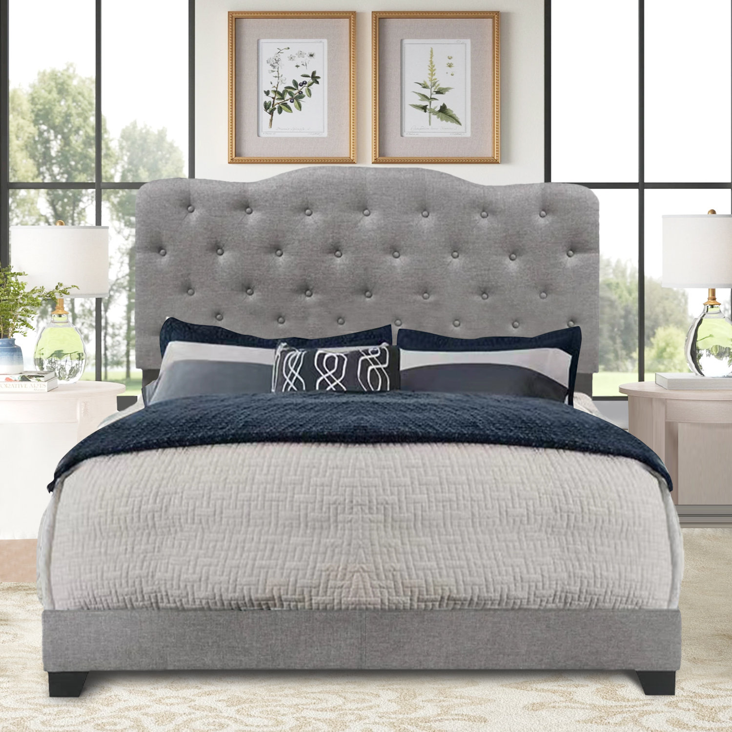 Winston Porter Caliopia Tufted Upholstered Bed | Wayfair