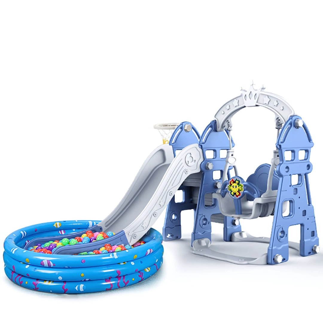 KidsVip Luxury 5-in-1 Castle Edition Playset For Kids W/ Slide, Closed ...