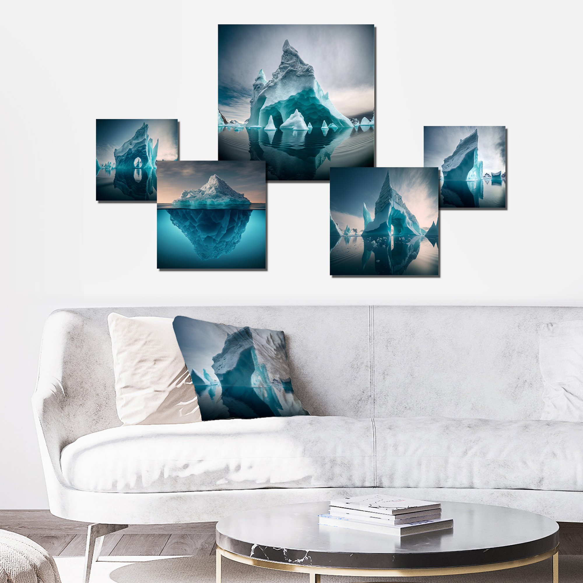 Orren Ellis North Atlantic Blue And White Iceberg II - Coastal Metal ...