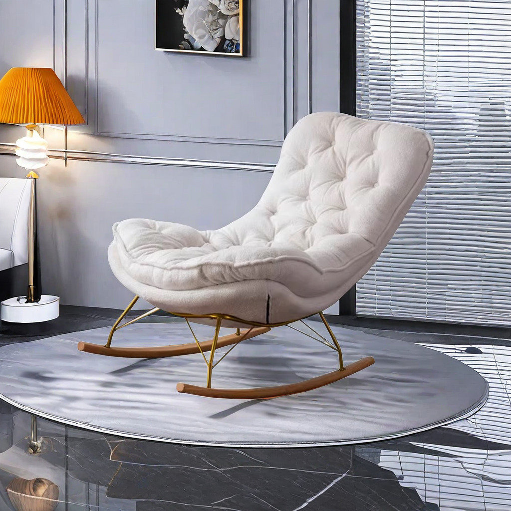 ChairVogue Light Luxury Fashion Lamb Velvet Rocking Chair Rocking Chair ...