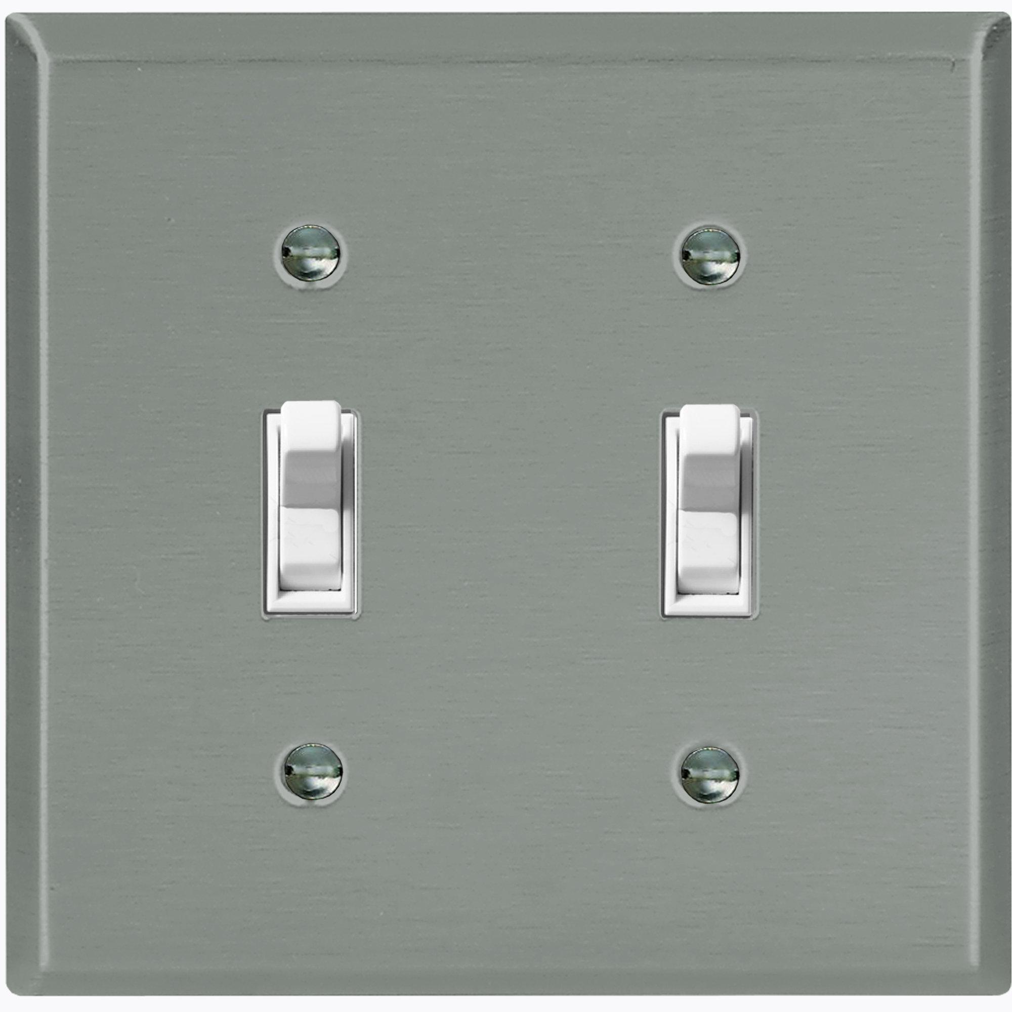 WorldAcc Metal Light Switch Plate Outlet Cover (Plain Grey - Single ...