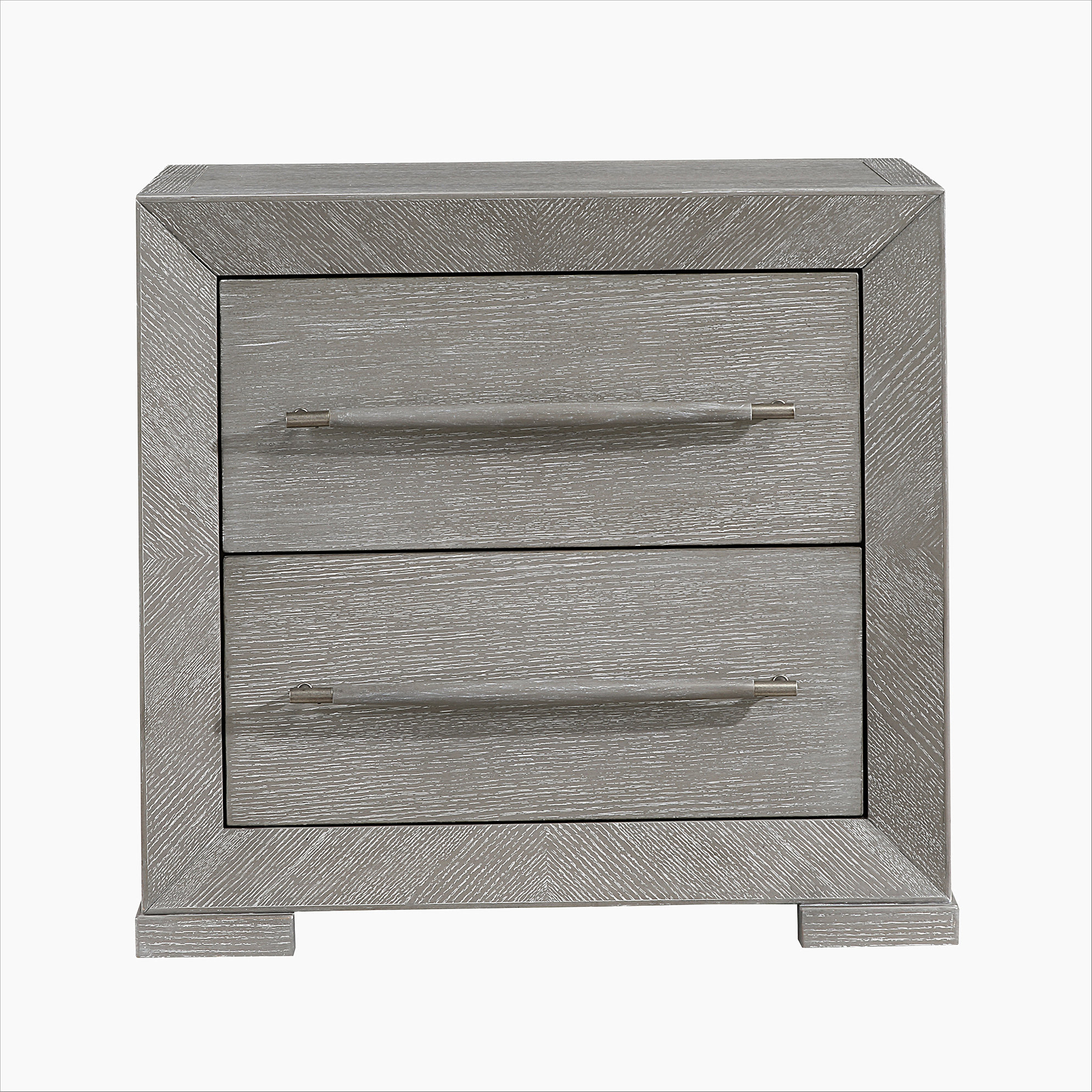 Hokku Designs Modern Gray Finish Nightstand with 2x Storage Drawer ...
