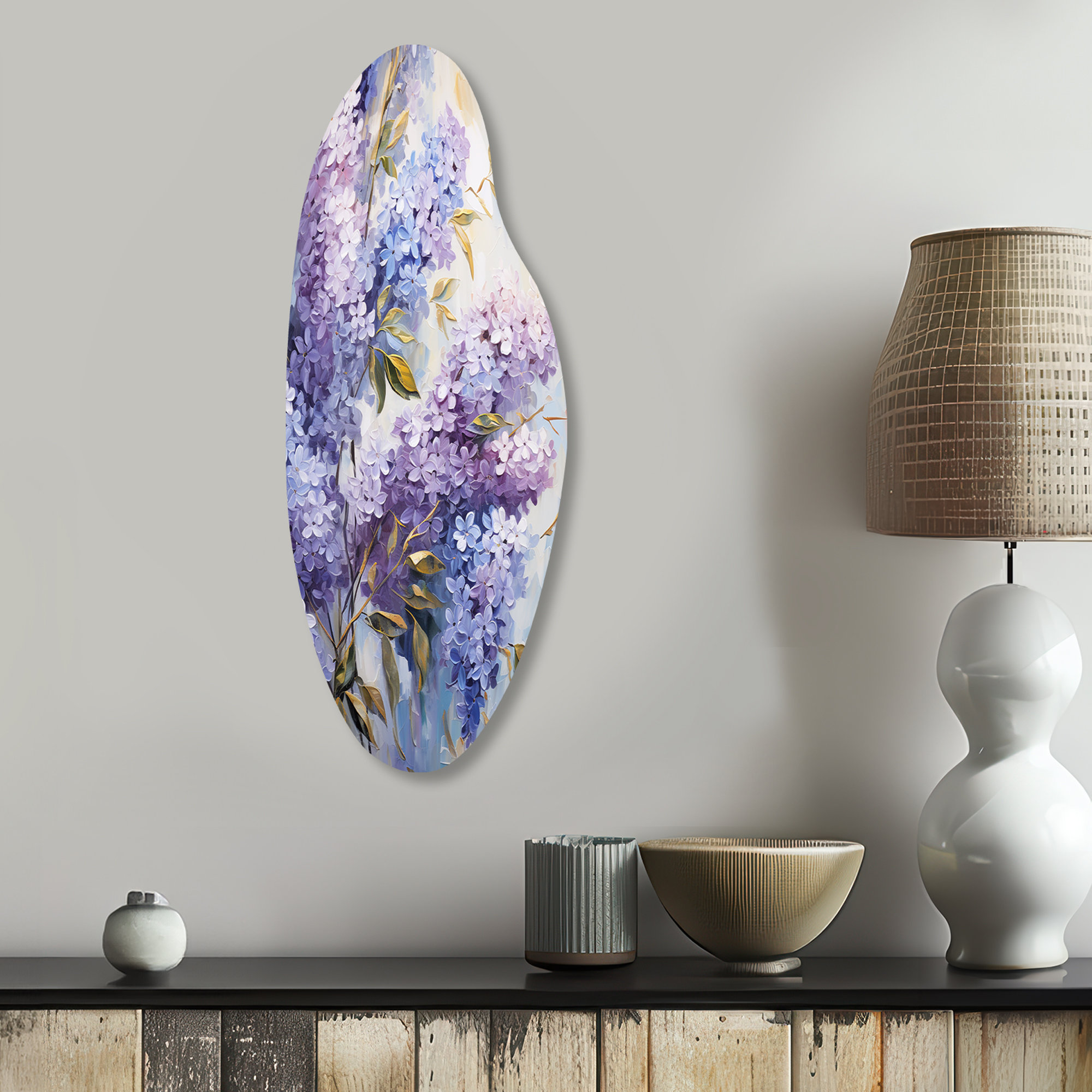 Design Art Purple And Blue Lilac Bush In Bloom - Lilacs Curved Shape ...