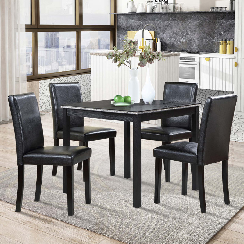 Alcott Hill® 5 Piece Wooden Dining Table Set | Wayfair