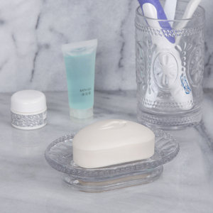 Charlton Home® Avina Floral Scroll Tradition Glass Bar Soap Dish | Wayfair