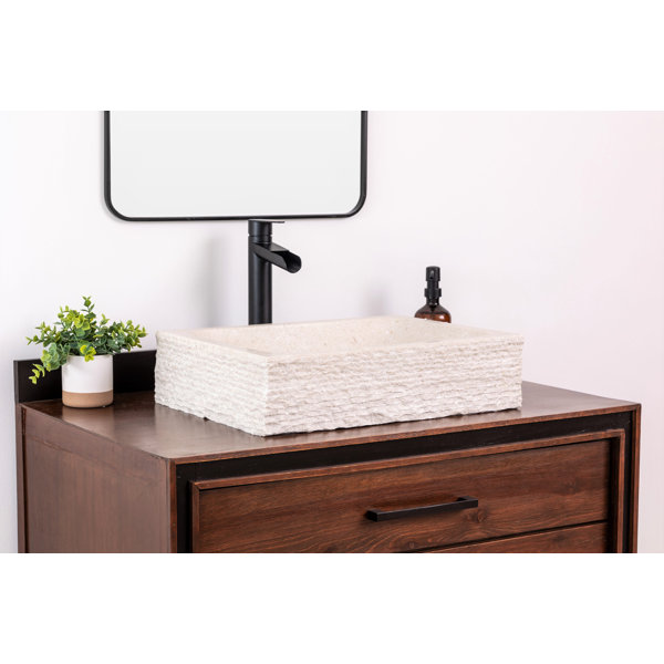 Laguna Marble Rustic Stone Rectangular Vessel Bathroom Sink & Reviews ...