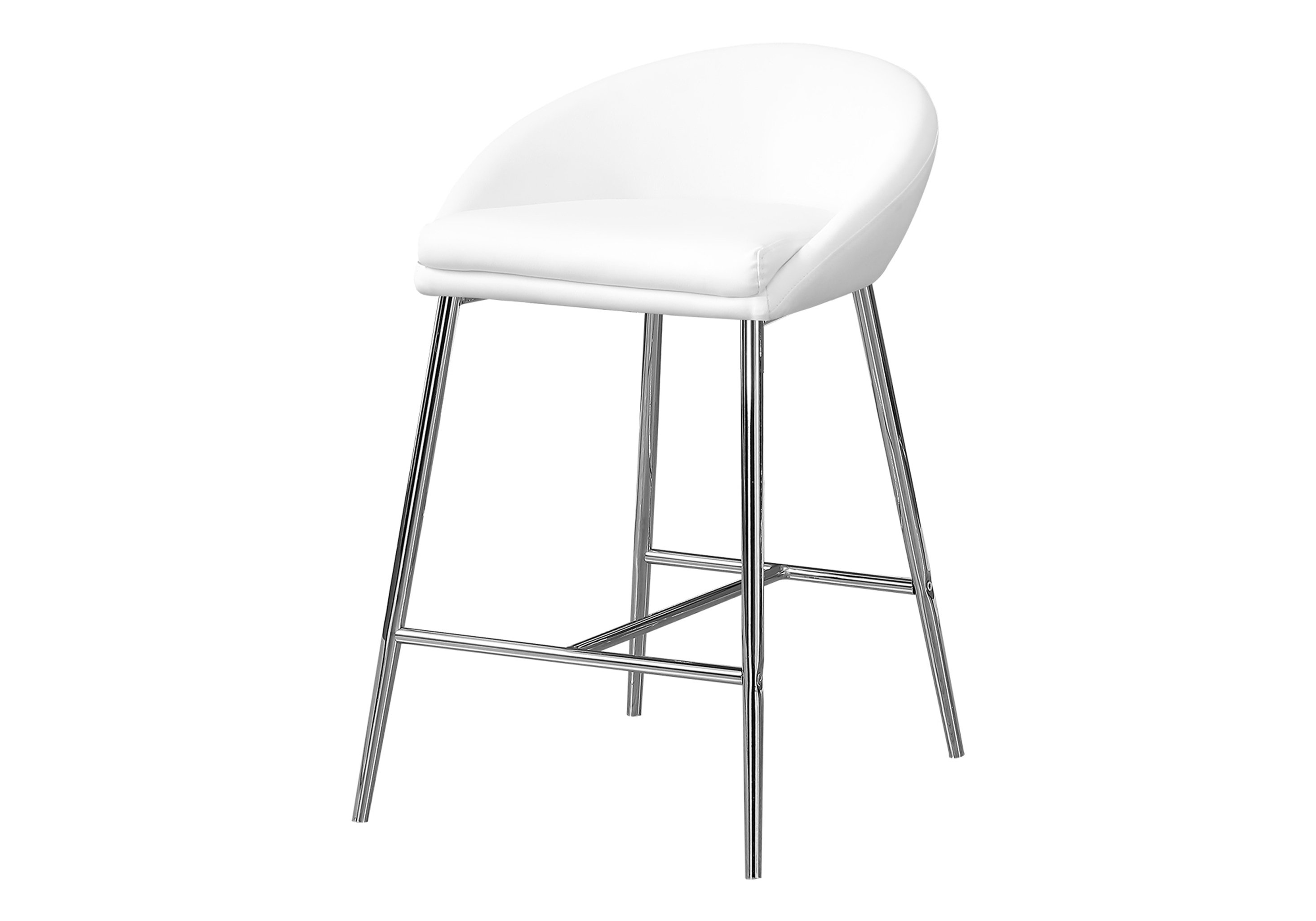 Ivy Bronx Bar Stool, Set Of 2, Counter Height, Kitchen, Chrome Metal ...