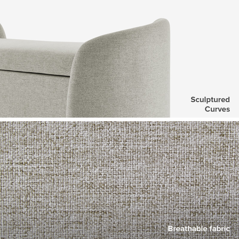 Red Barrel Studio® Jayren Fabric Upholstered Storage Bench & Reviews ...