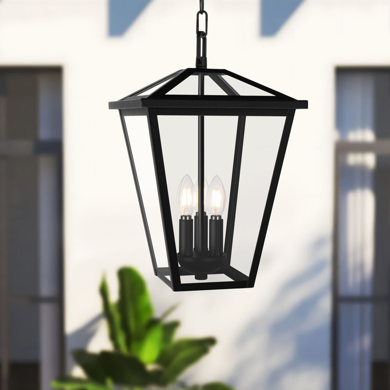 Gracie Oaks Bitz 3 - Light 15" H Outdoor Hanging Lantern | Wayfair