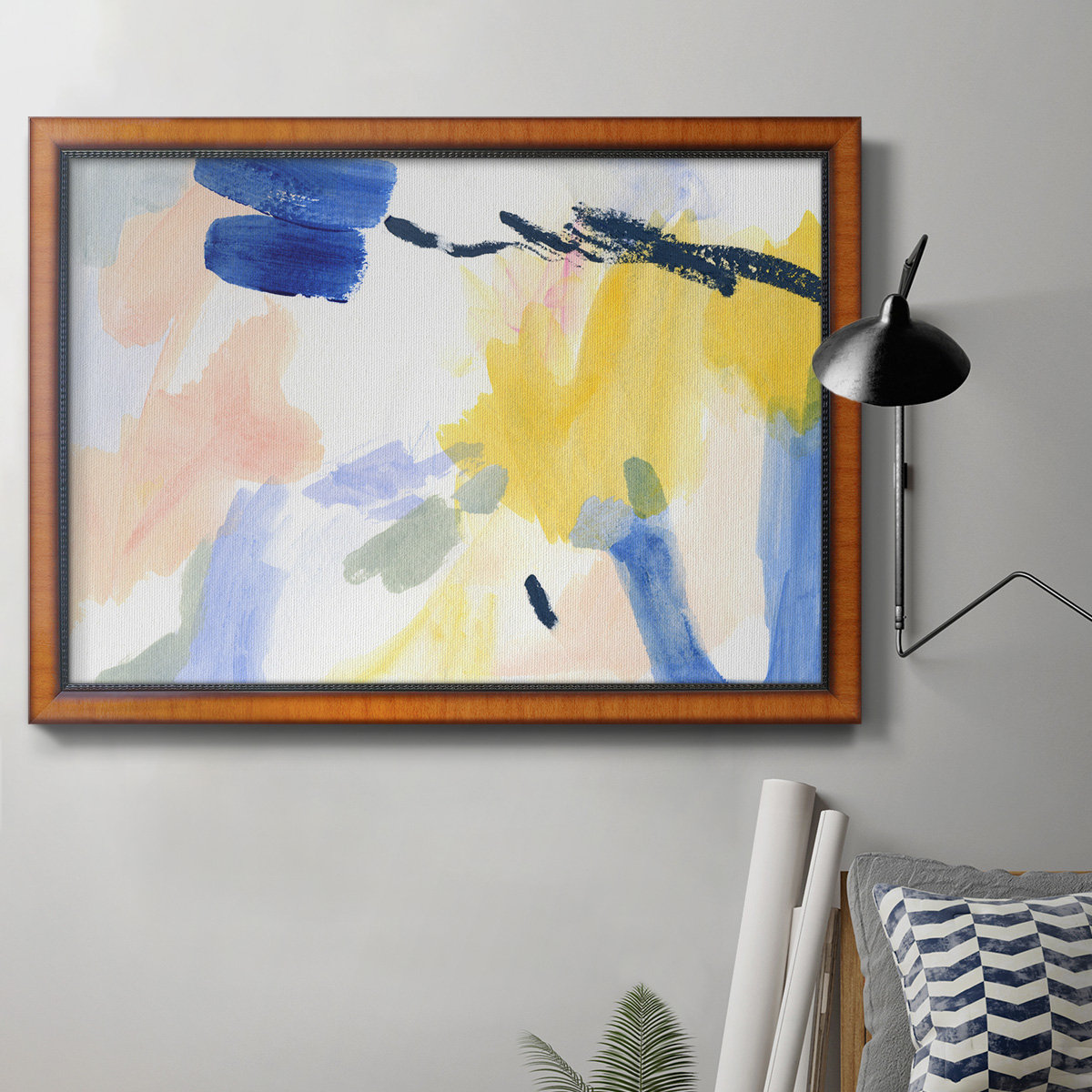 Orren Ellis Candy Swipe II Premium Framed Canvas - Ready To Hang | Wayfair