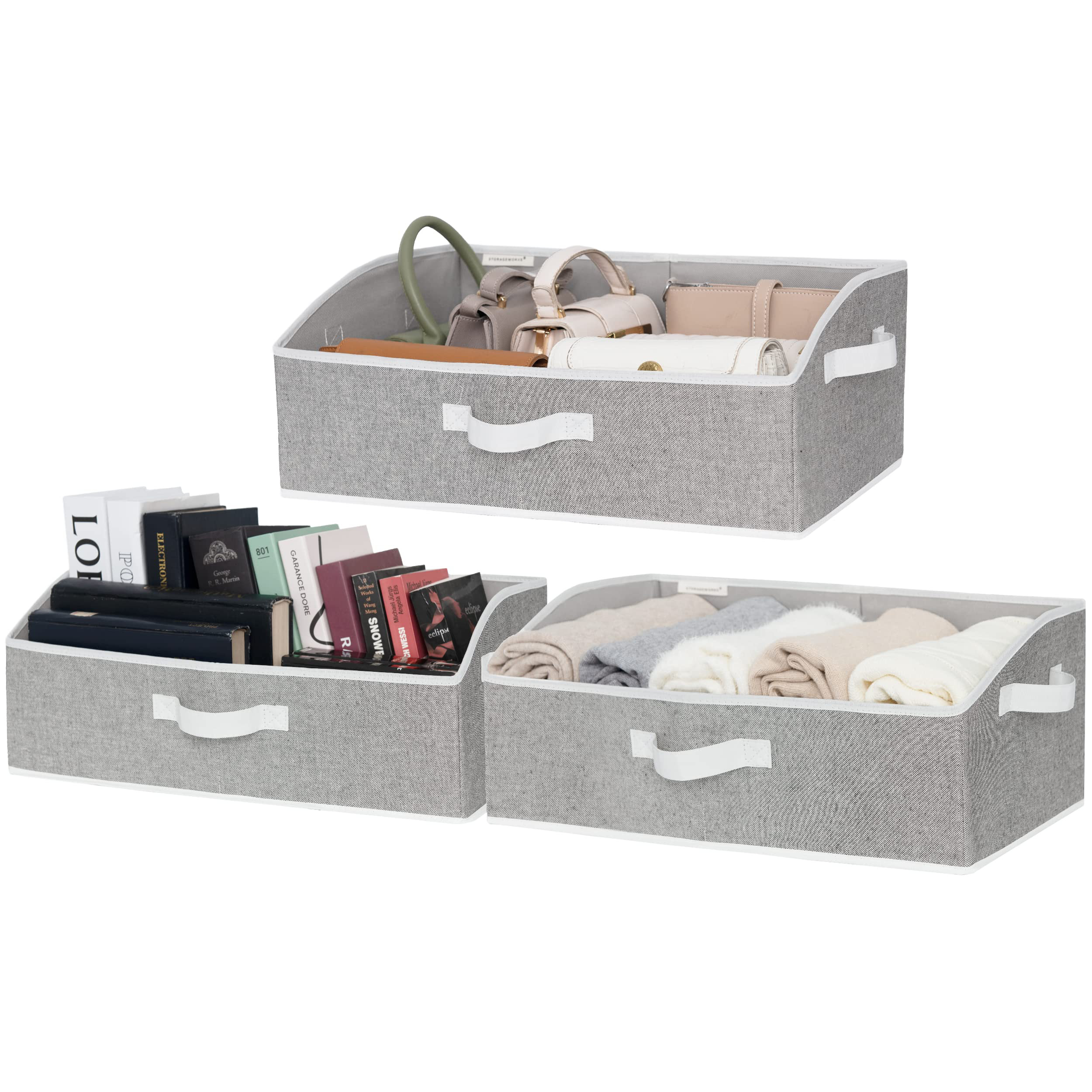 Hokku Designs Closet Baskets, Fabric Baskets For Closet Shelves ...