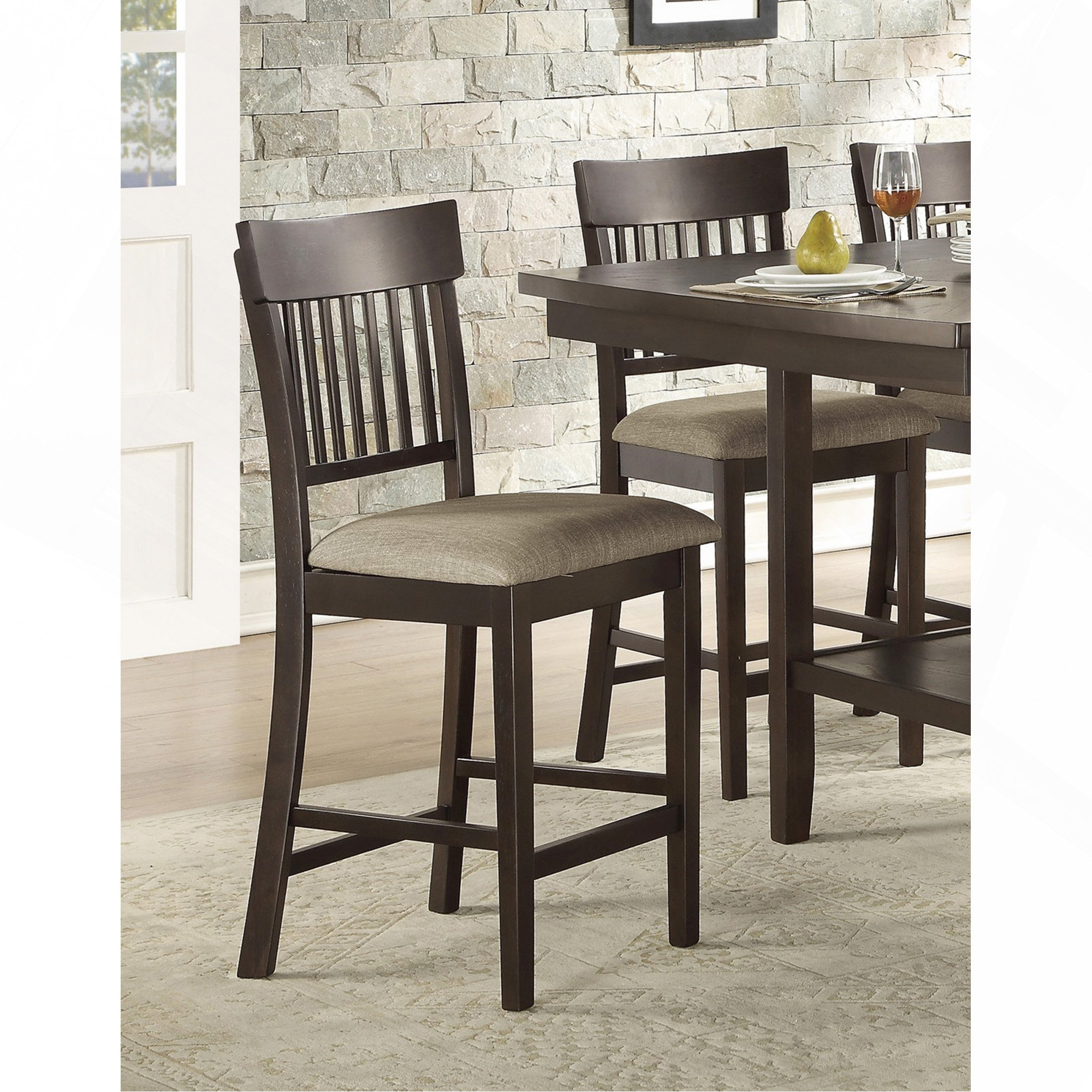 One Allium Way® Dark Brown Finish Counter Height Chairs 2Pc Set ...