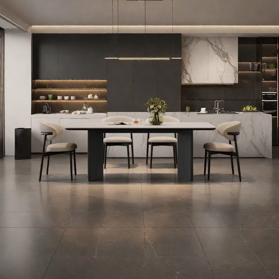 dujinlong home French Vintage Rock Slab Dining Table | Wayfair