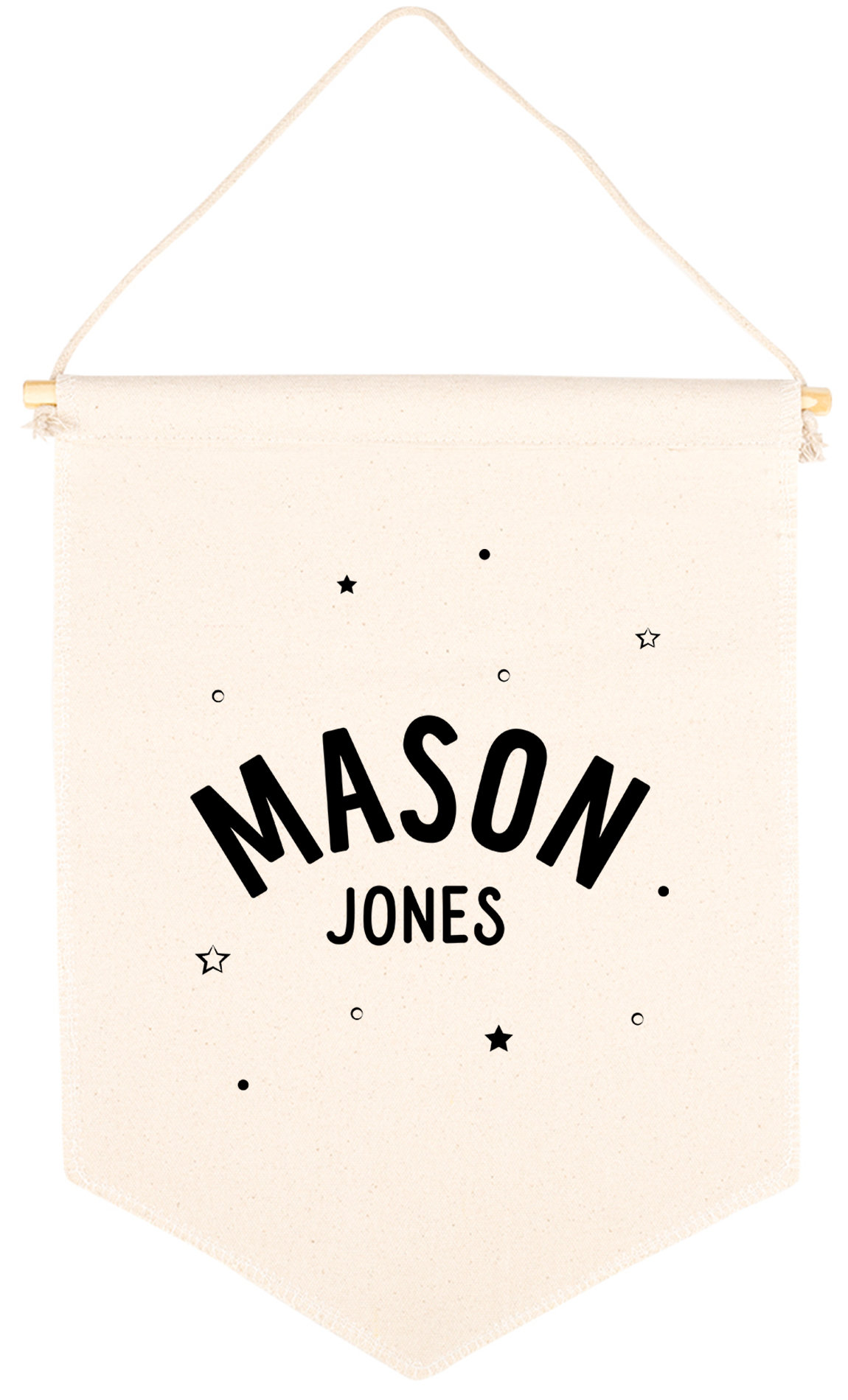 Zoomie Kids Custom Hanging Wall Canvas Banner Custom Name & Stars ...