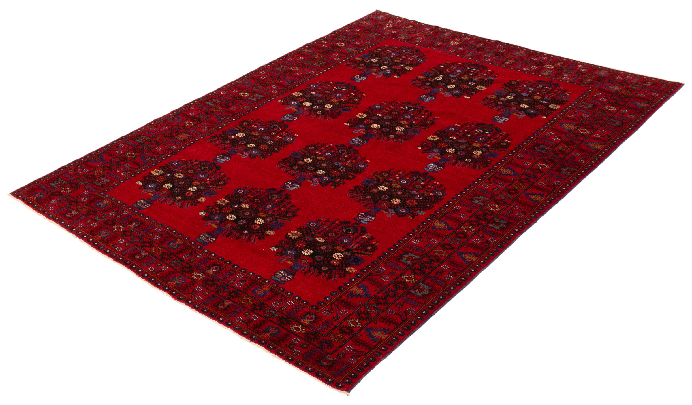 Isabelline Alfrodull Nada Dark Red Rug 7'1" X 9'1" | Wayfair