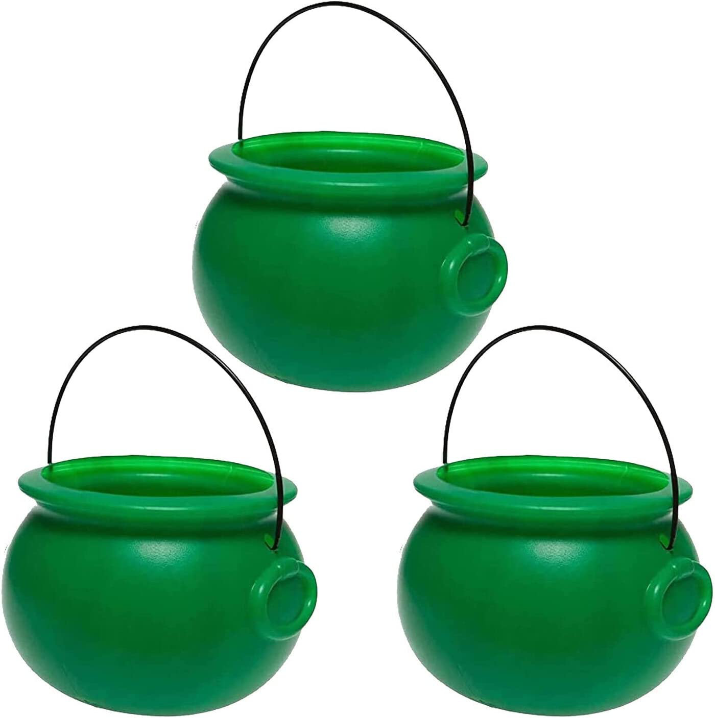 The Holiday Aisle® PMU Pot-o-Gold Cauldron 8 Inch Kelly Green Plastic ...