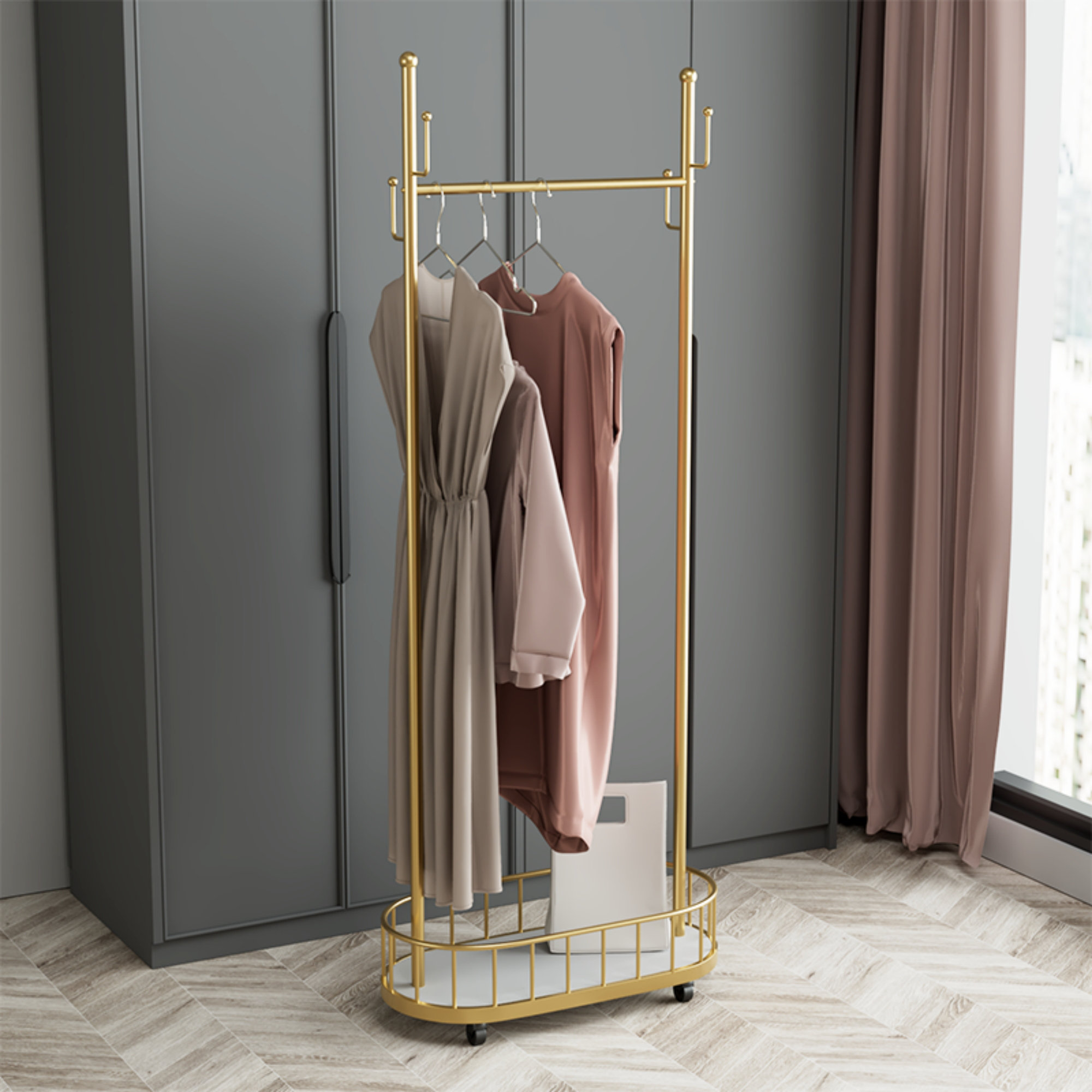 Rebrilliant Clothes Hanger/golden Rod-long 80cm | Wayfair