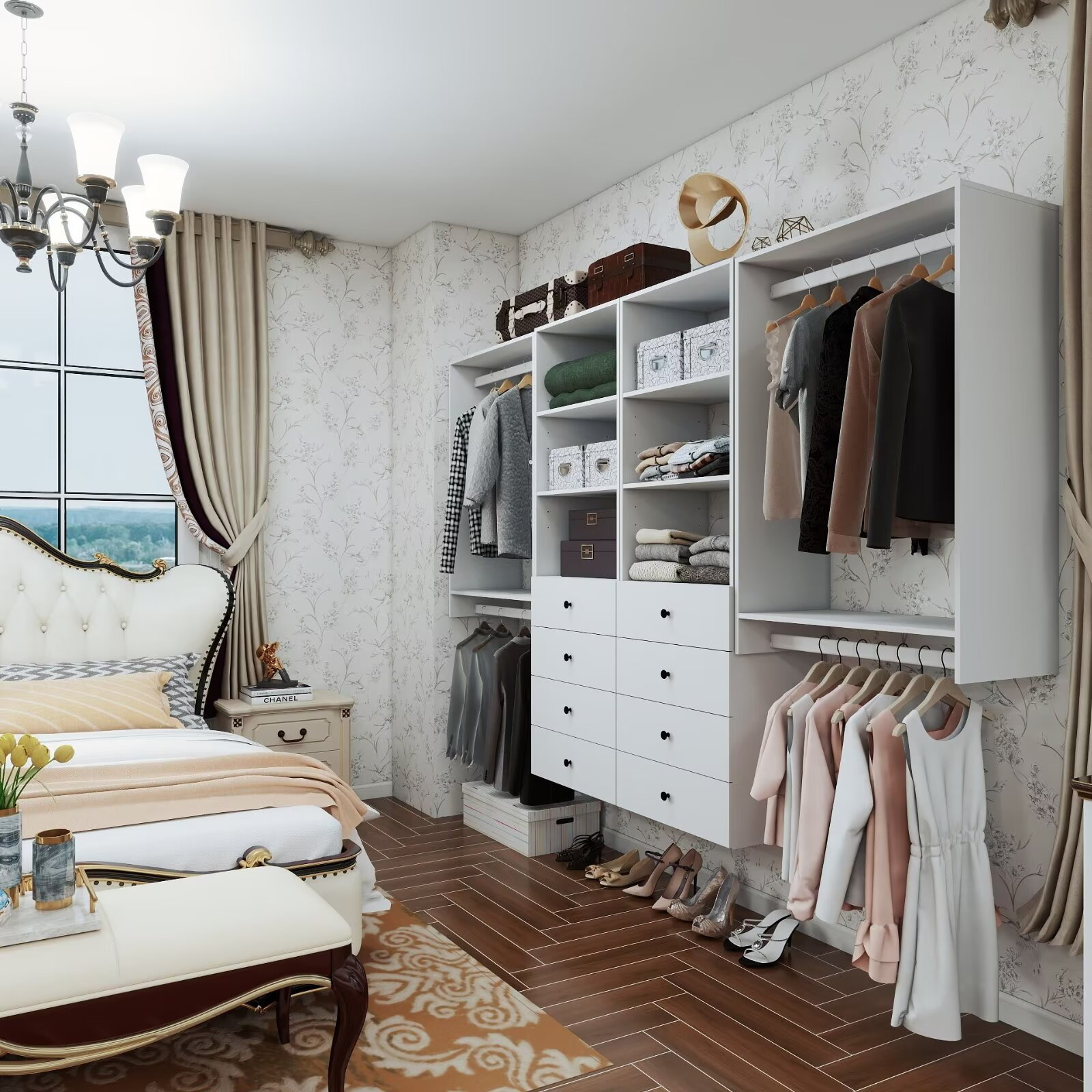 Latitude Run® White Modular Closet System 70.2