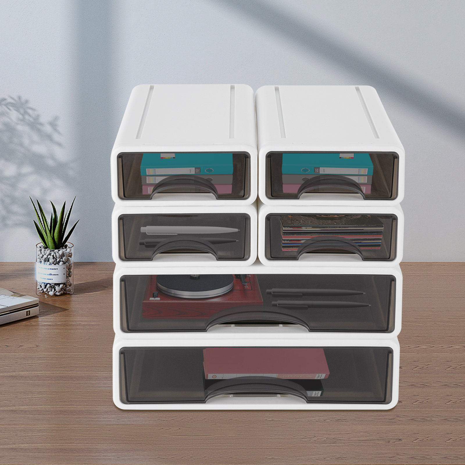 Inbox Zero Loore Free Stackable Desktop Drawer Organizer | Wayfair