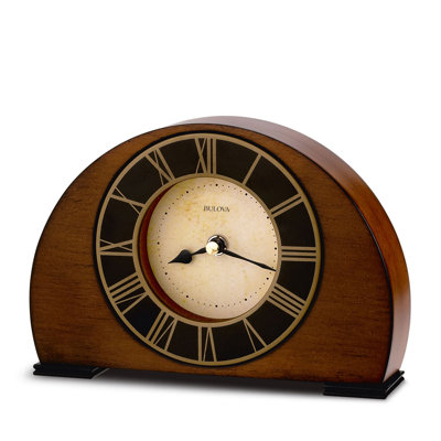 Alcott Hill® Analog Tabletop Clock in Dark Wood & Reviews | Wayfair