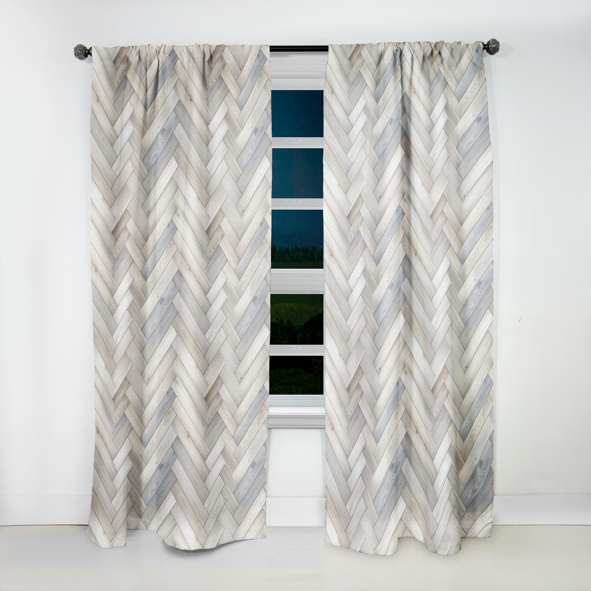 Design Art Nordic Elegance - Geometric Curtain Panels | Wayfair