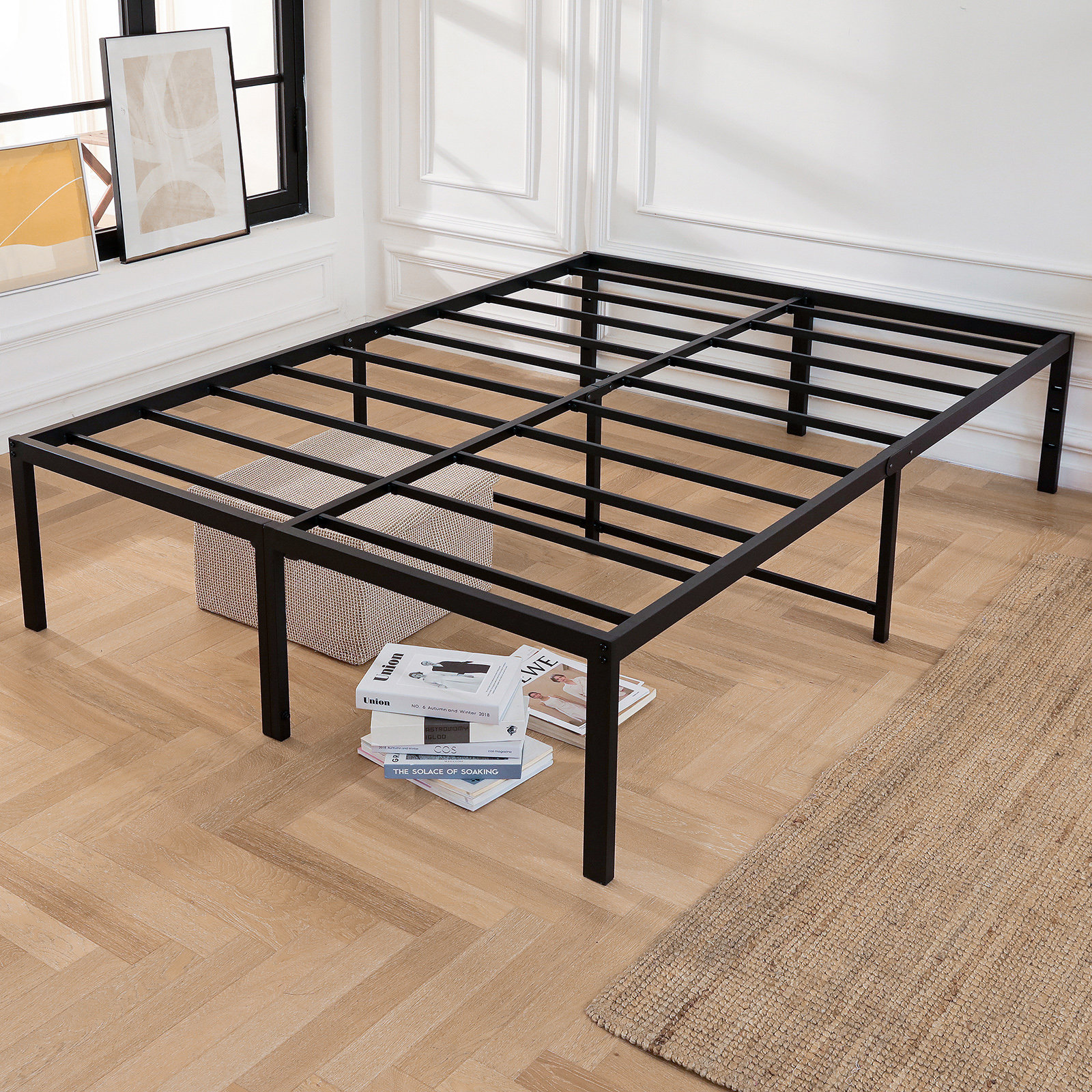 The Twillery Co.® Precita 18'' Metal Bed Frame with Protection Pads ...