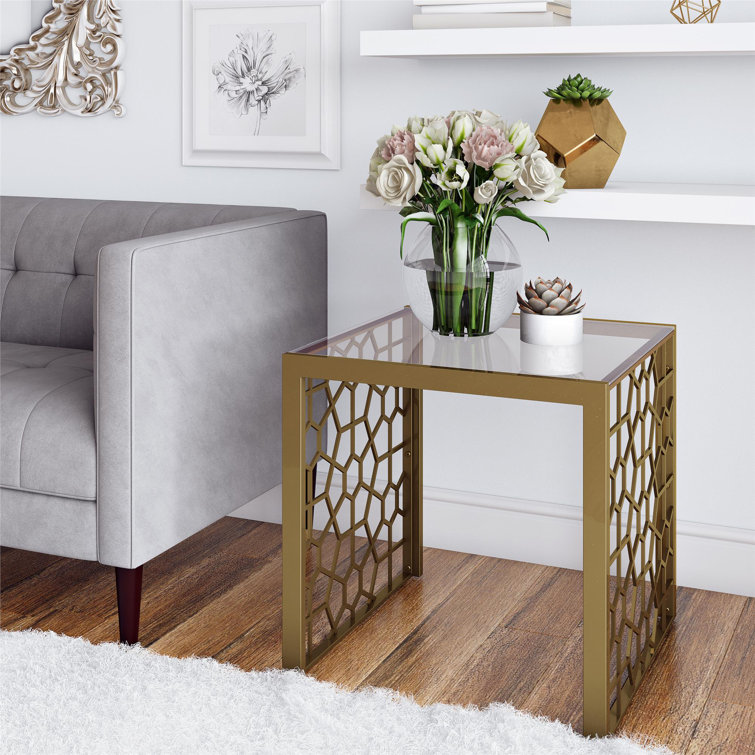 Canora Grey Anduel Glass Sled Side Table | Wayfair.co.uk