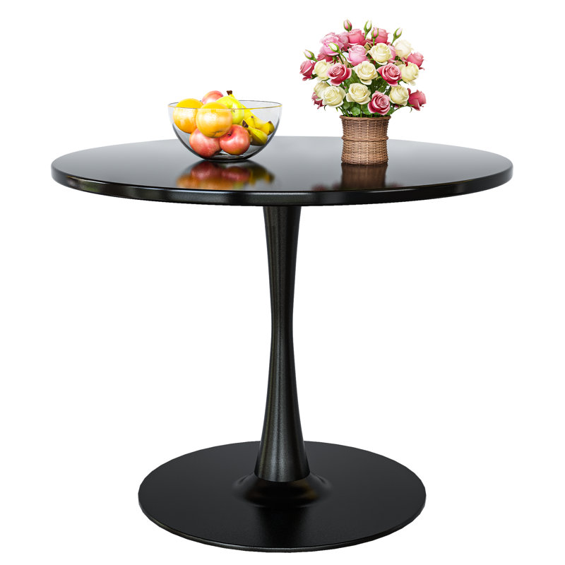 George Oliver Indars Round Metal Base Dining Table & Reviews | Wayfair