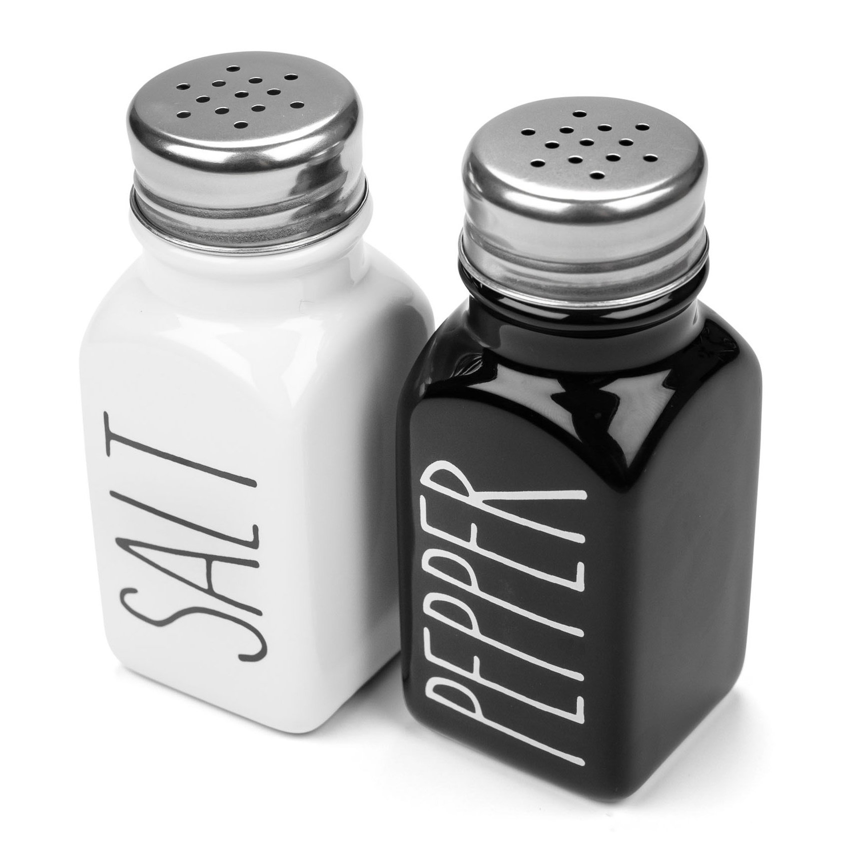 Heartland Home Farmhouse Salt & Pepper Shaker Set With Extra Lids. 100% ...
