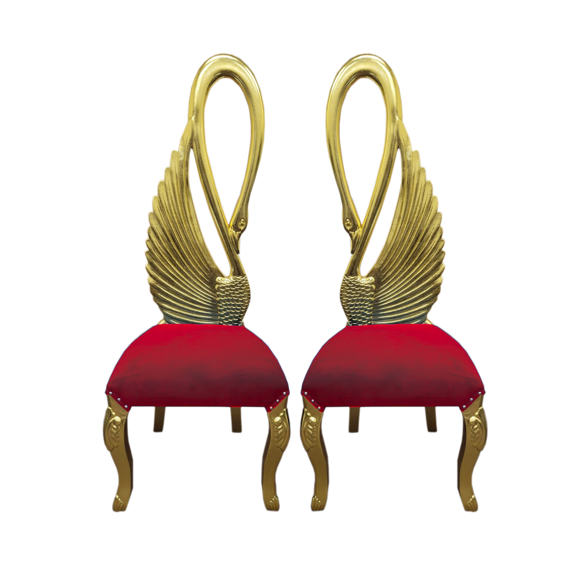 Rosdorf Park Infinity Gold Swan Chairs With Upholstery | Wayfair
