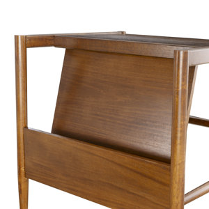 George Oliver Helsel Walnut Magazine Rack Side Table | Wayfair