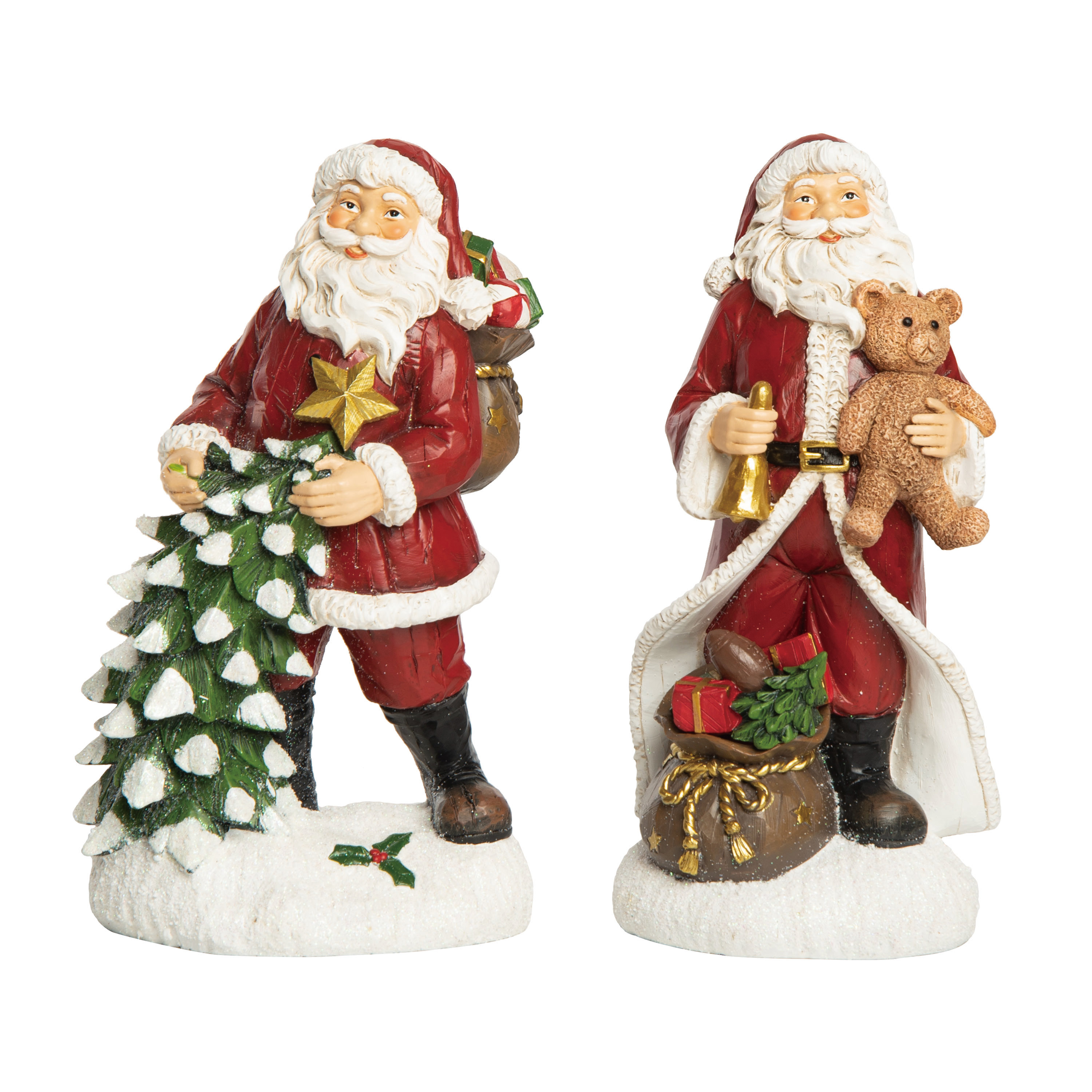 The Holiday Aisle® Resin Jolly Santa Decor Set of 2 Christmas Home ...